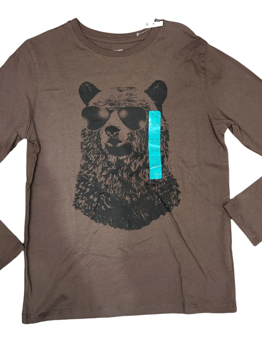 George | Shirts & Tops | George Brown Long Sleeve Bear Graphic Tee With ...